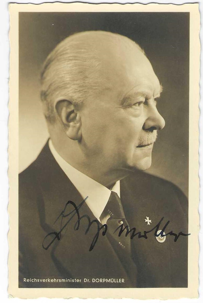 Julius Heinrich Dorpmueller | SIGNATURES OF THE THIRD REICH