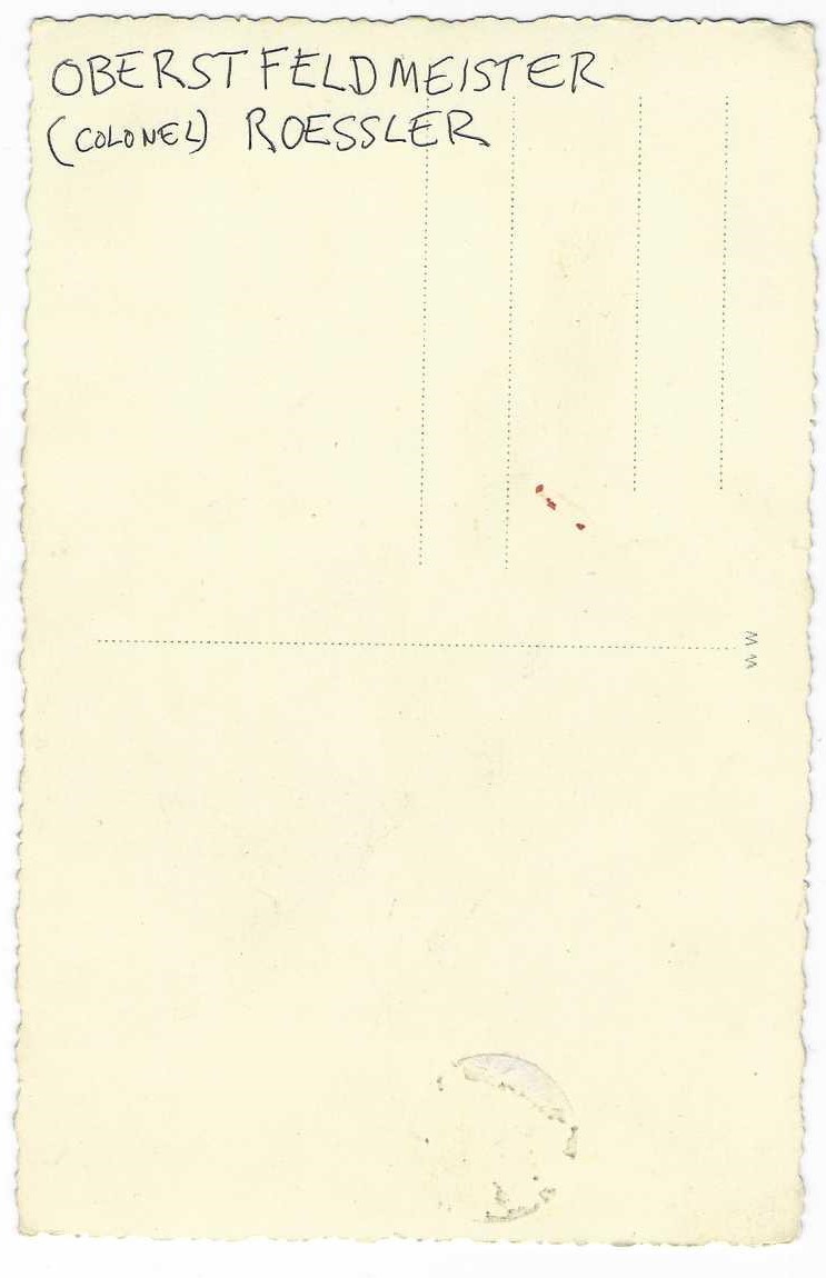 Oberstfeldmeister Colonel Roessler | SIGNATURES OF THE THIRD REICH